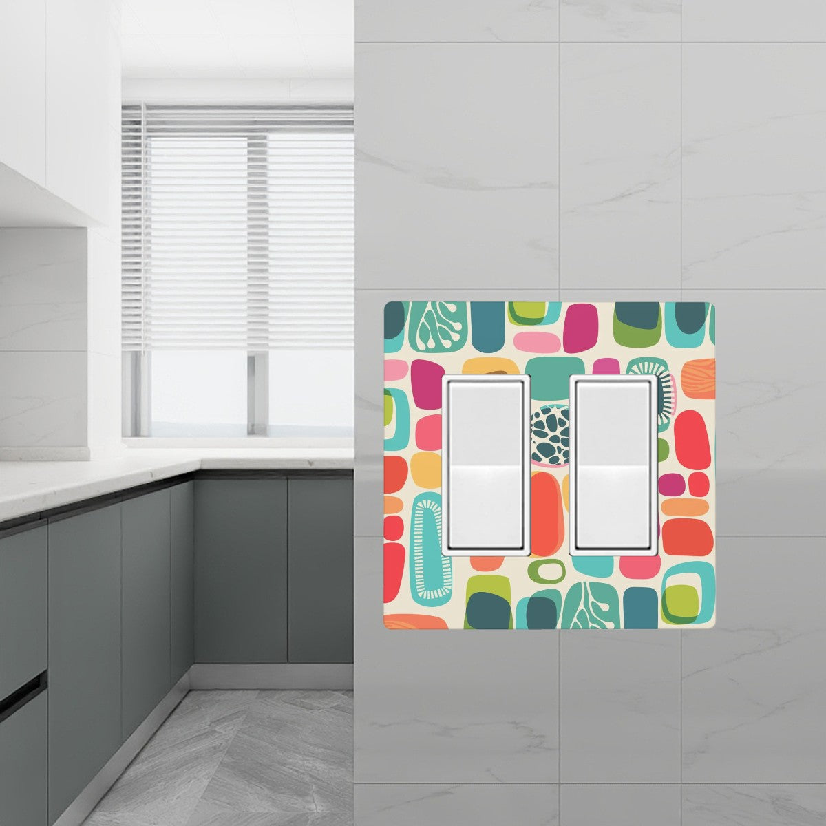 Mid Mod Amoeba Designed Switch Cover 2-Gang 2 Decorator Screwless Wall Plate - 8388657348763 ...