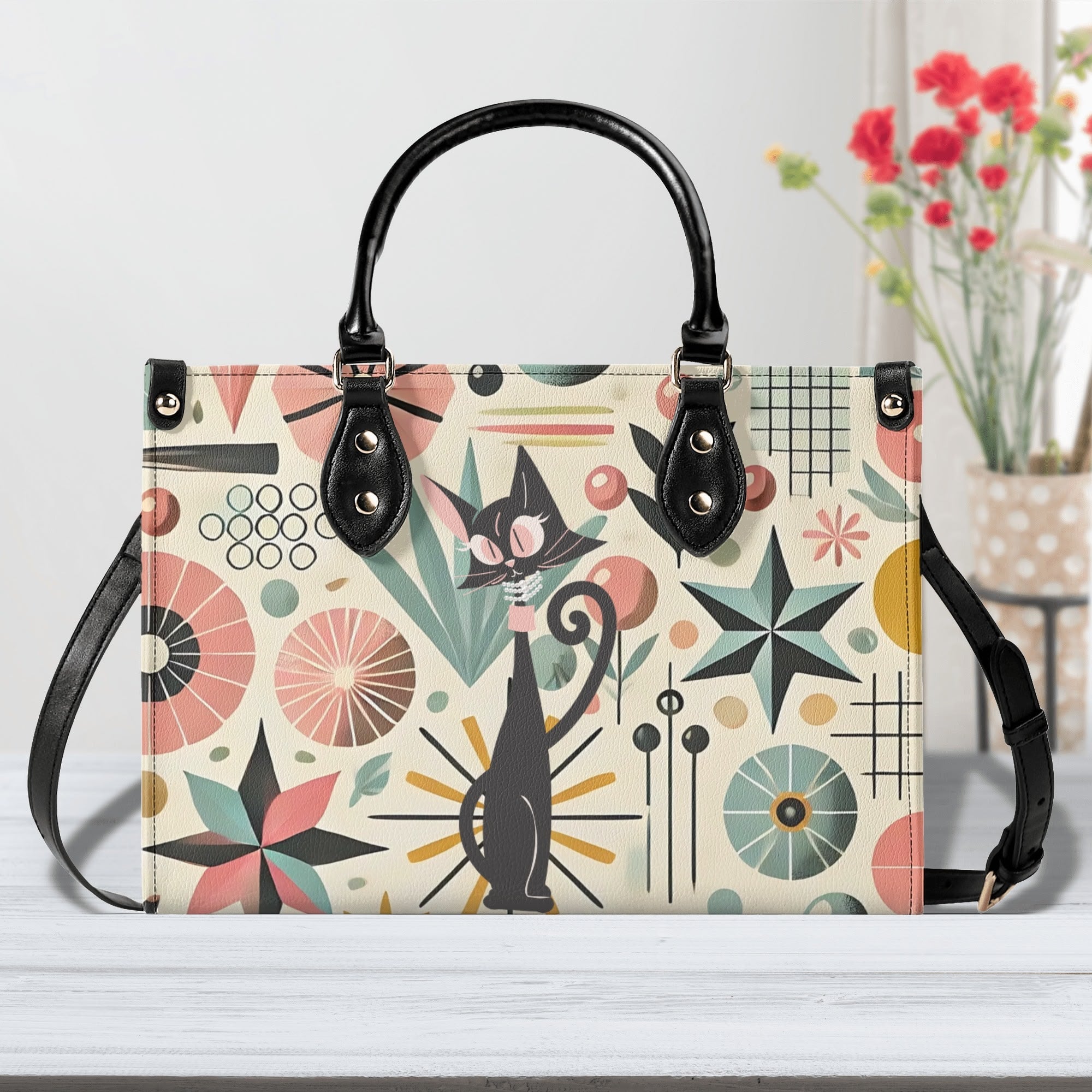 Mid Century Modern Gal Signature Atomic Cat, Atomic Kitschy Handbag ...