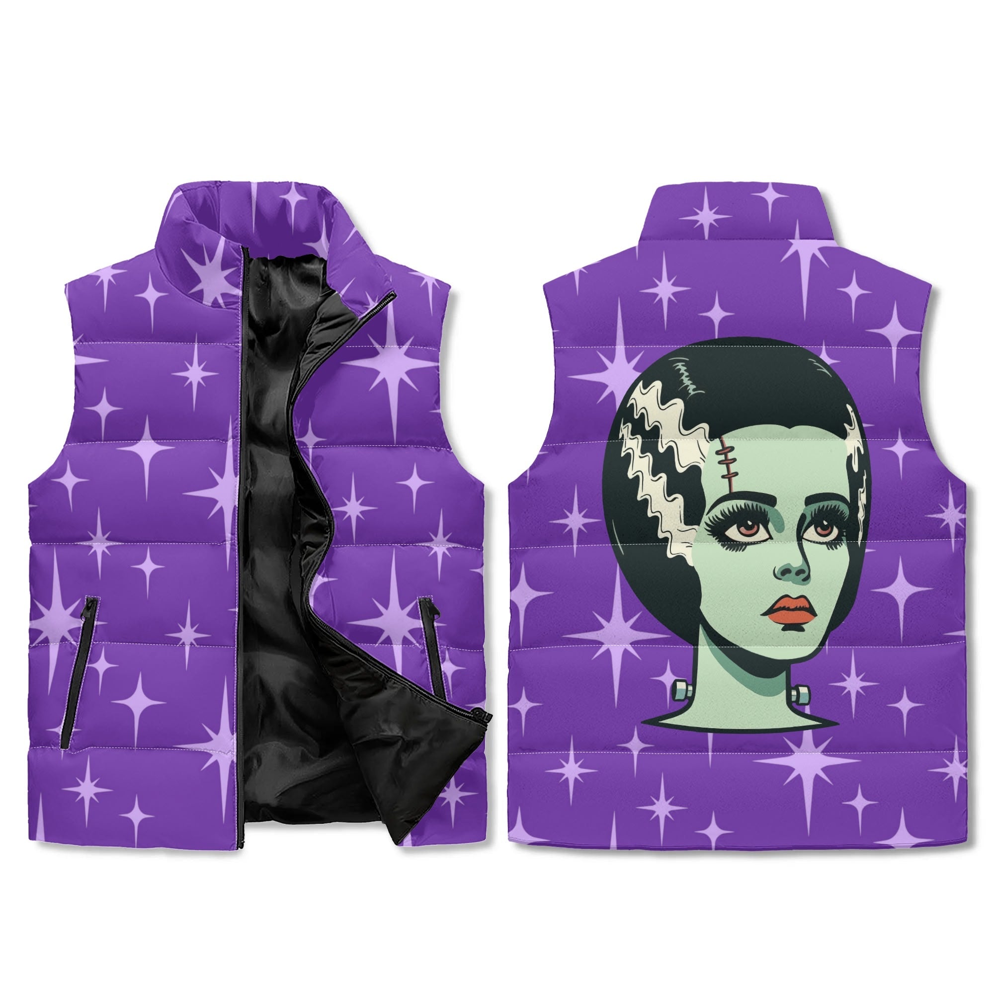Bride of Frankenstein Retro Mid Mod Horror Buff Purple Halloween ...