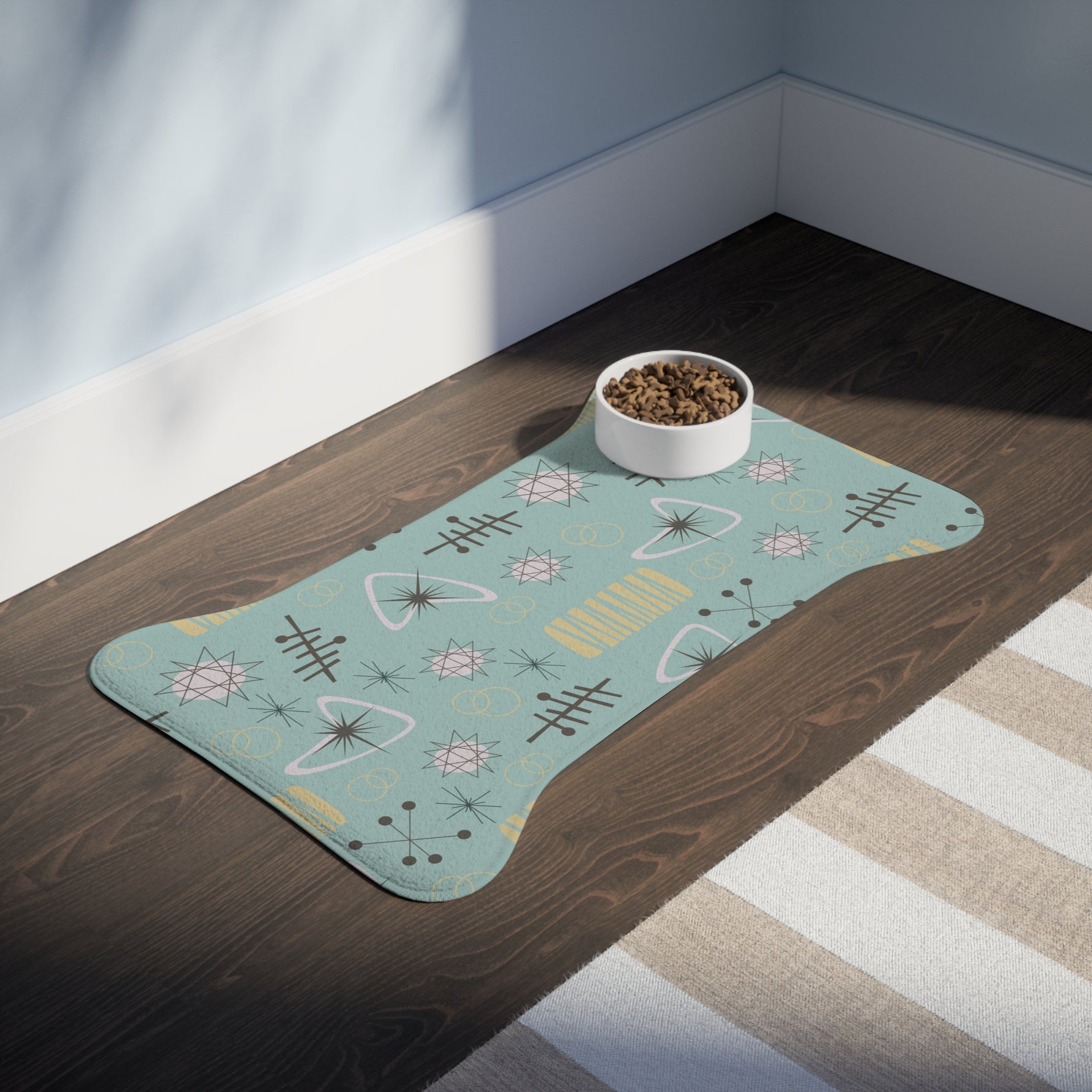 Atomic Kitschy Cat, Fish Pet Feeding Mat, Dog Bone Shape For Dogs Mid ...