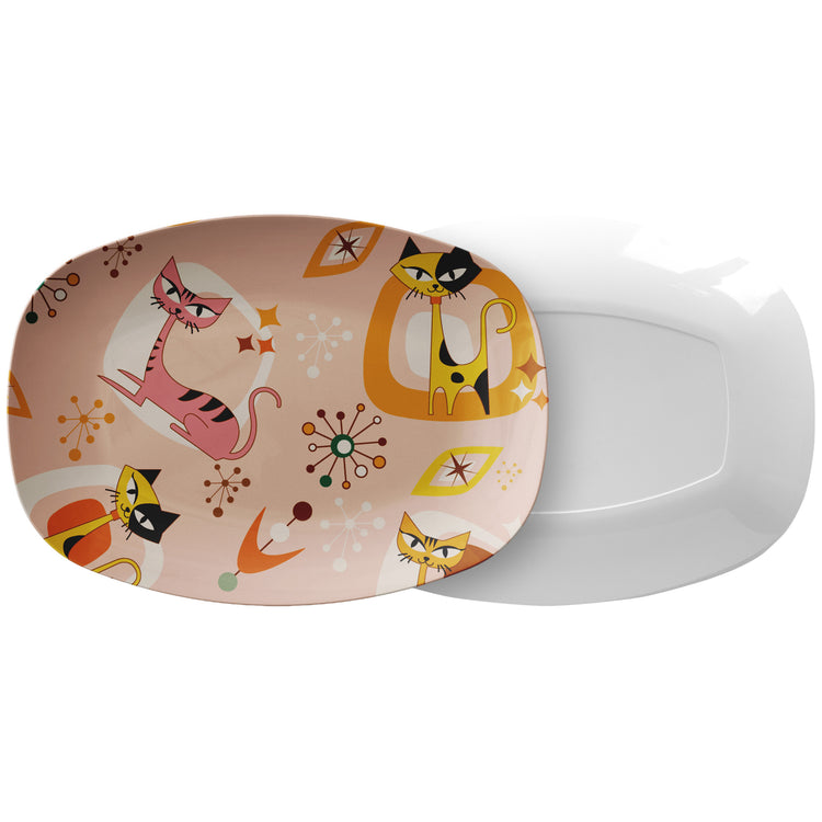 Atomic Cat Mid Century Modern Party Platter, Outdoor Patio Dinnerware ...