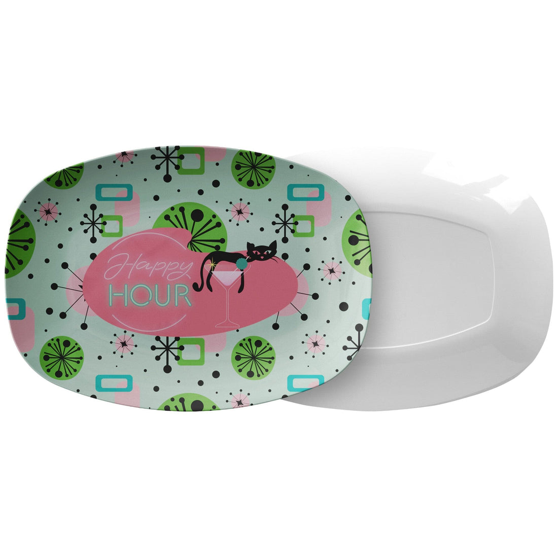 Atomic 50's Party Platter, Mid Century Dinnerware, Atomic Cat, Kitschy ...