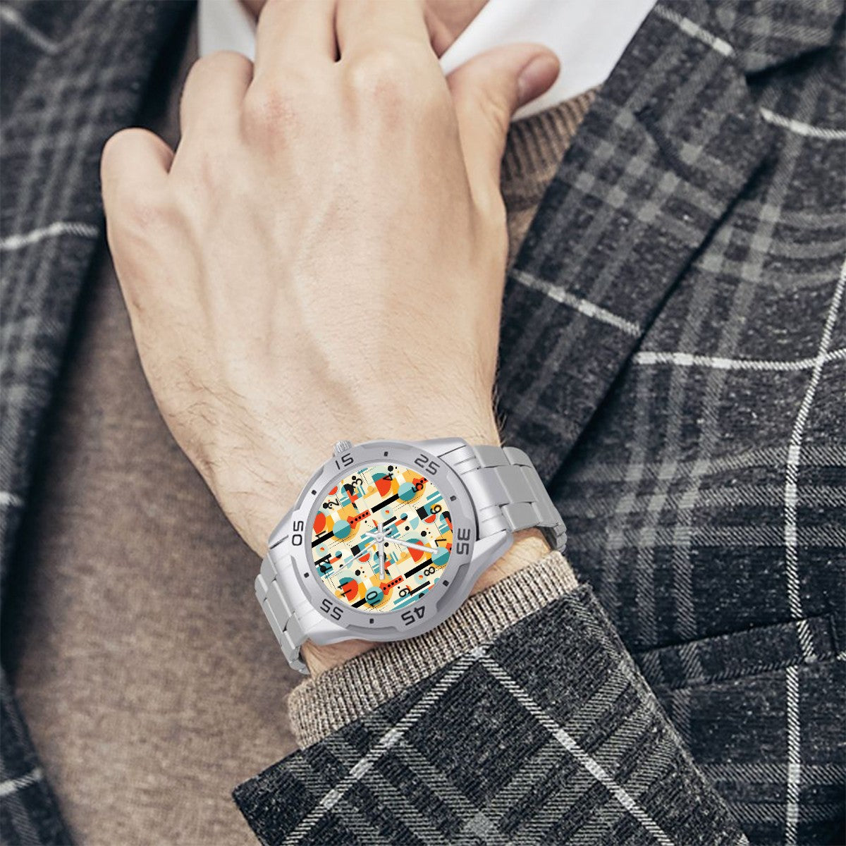 Modern Men's Watch, Bauhaus Mid Century Modern Style Business Stainless ...