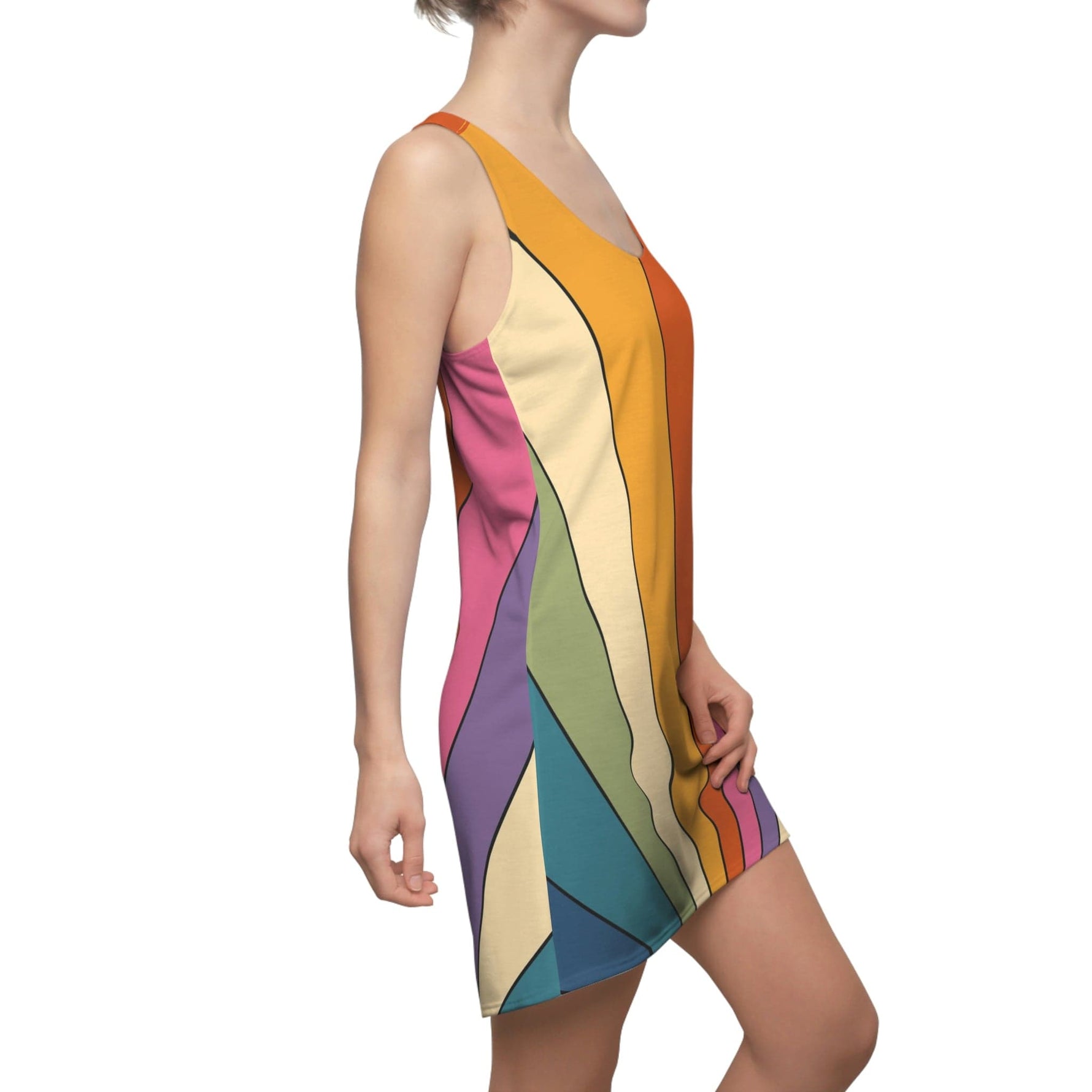 Groovy Retro, Hipster Summer Party Women's Racerback Dress ...