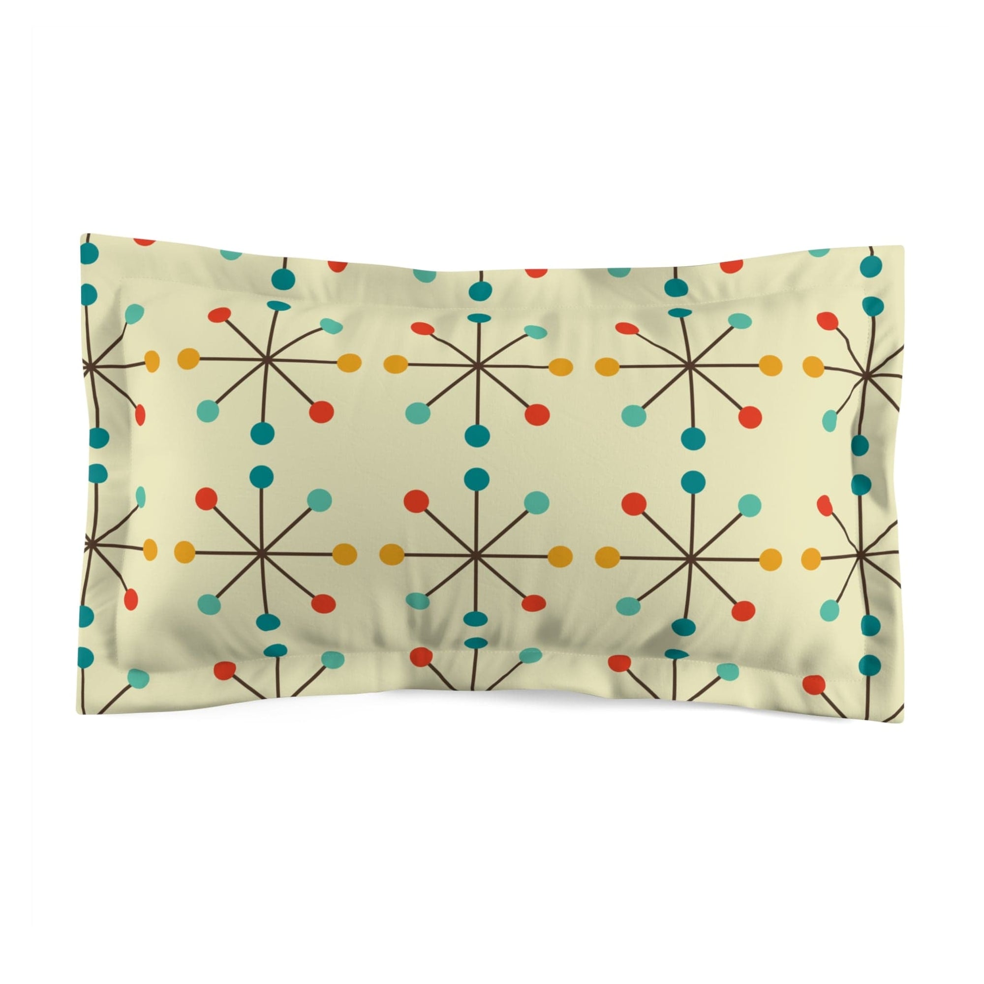 Mid Century Modern Atomic Clock, Retro Cream Color, MCM Pillow Sham ...