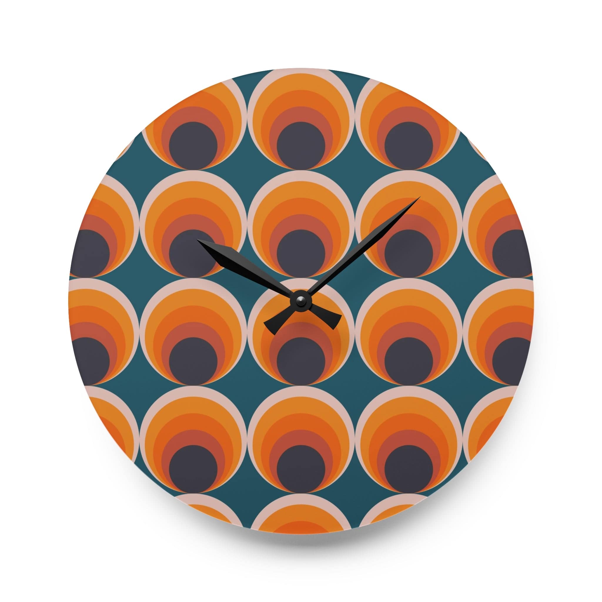 Mid Century Modern Groovy Orange, Navy Blue, Retro Style Acrylic Wall ...