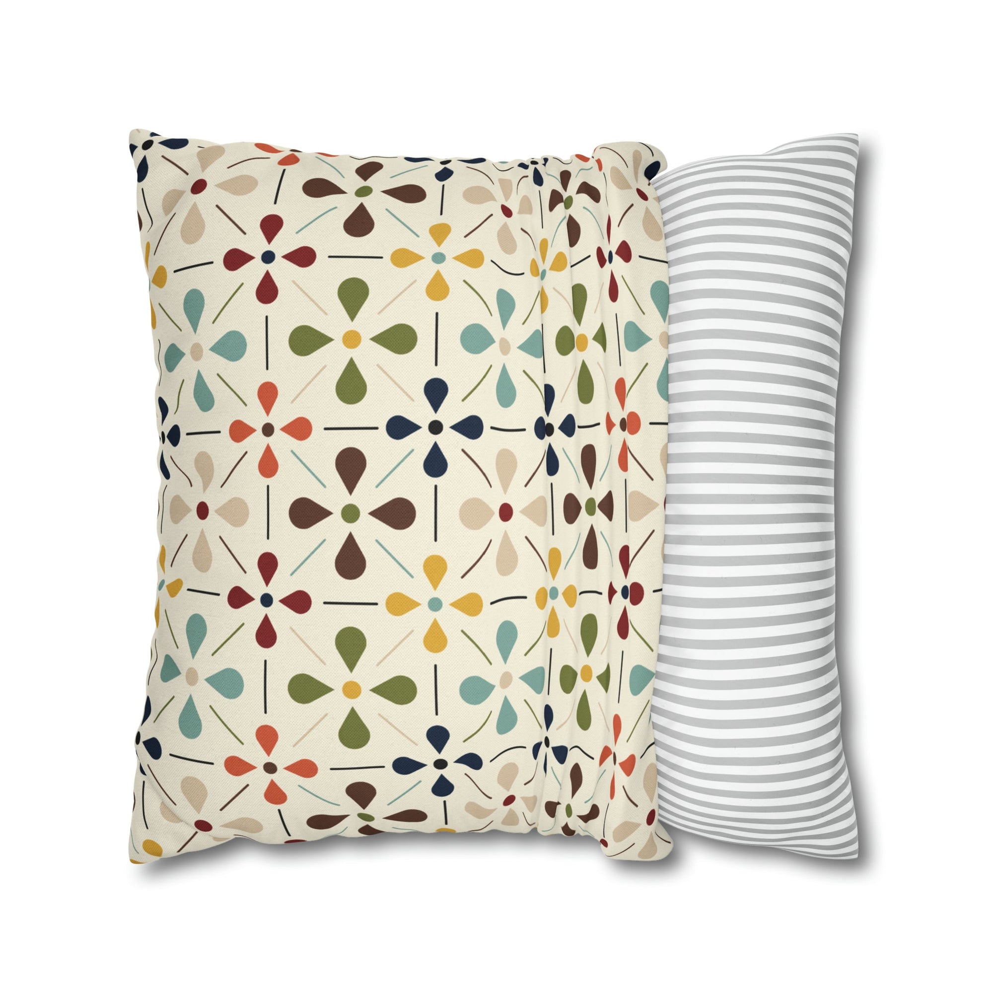 Mid Century Modern Scandinavian Modern Danish Flower, Retro MCM Pillow ...