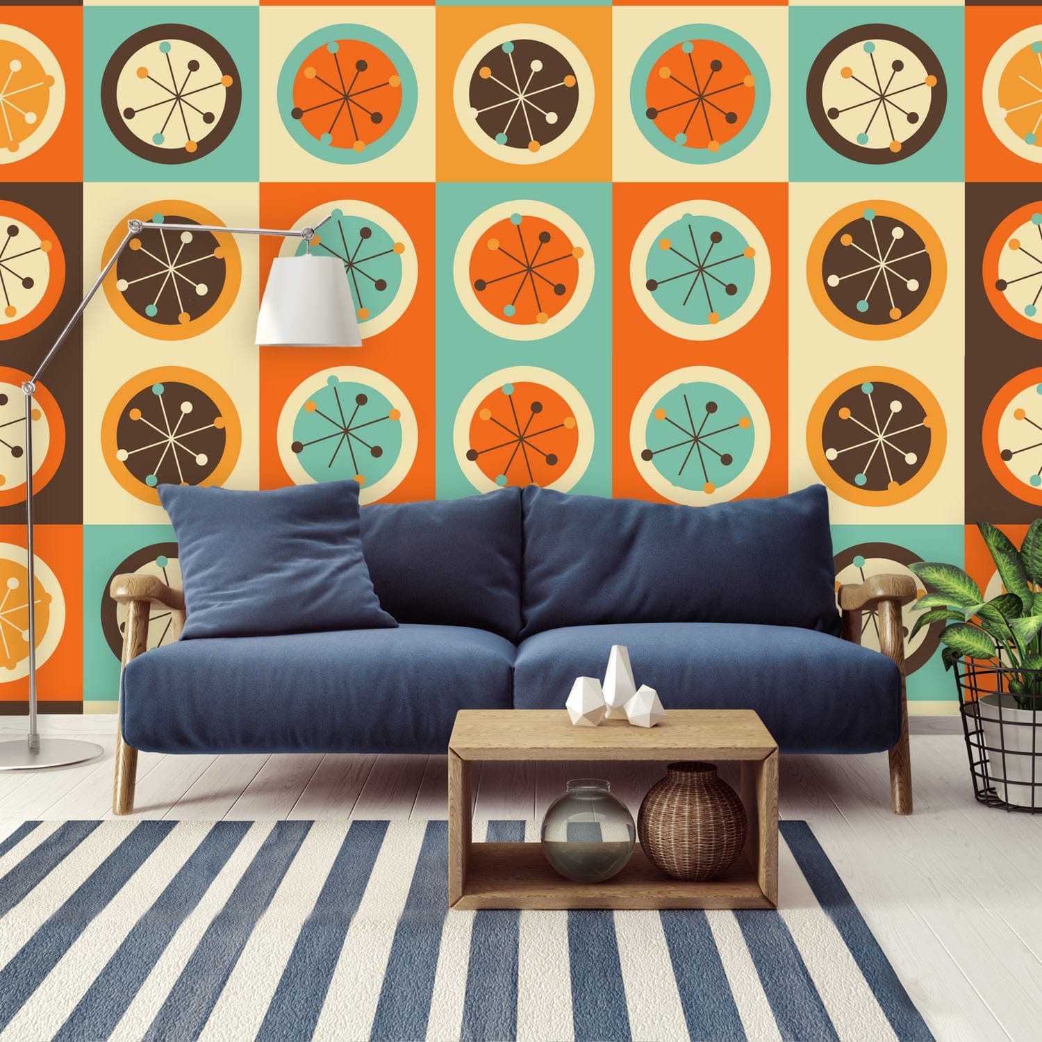 70's, Mid Mod Bold, Geometric, Atomic Starburst, Circle Peel And Stick ...