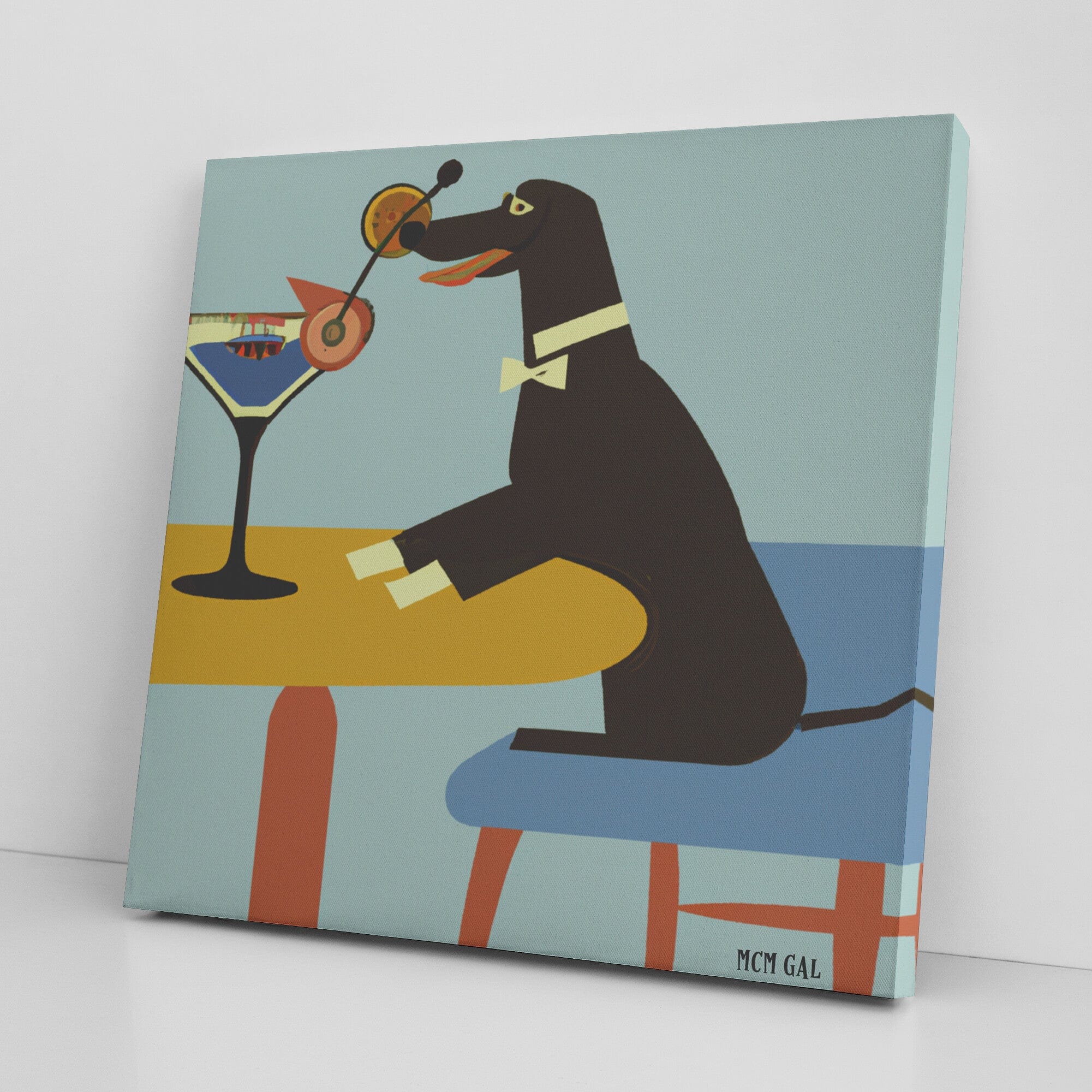 Dachshund Wall Art, Atomic 50's Martini, Kitschy, Abstract Mid Century ...