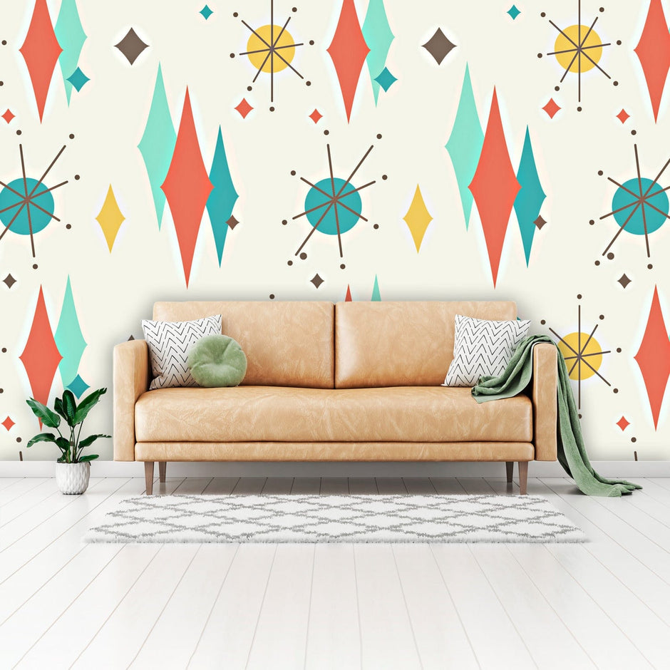Mid Century Modern Wallpaper Peel and Stick Wall Paper Murals – Mid ...